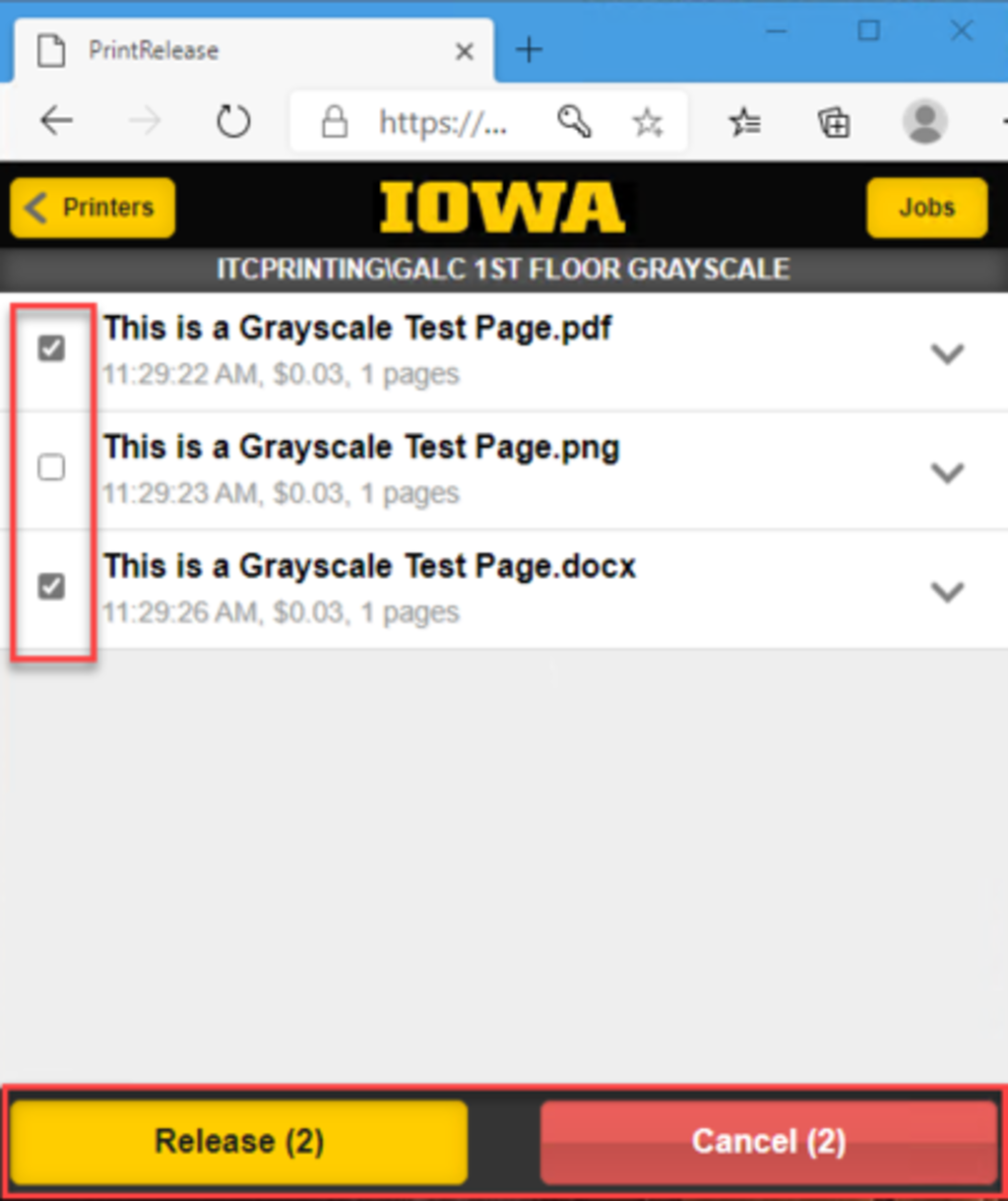 How to Release a Print Job | Information Technology Services - The ...