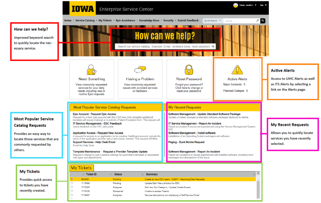 Enterprise Service Center Self-Service Portal Quick Reference Guide ...