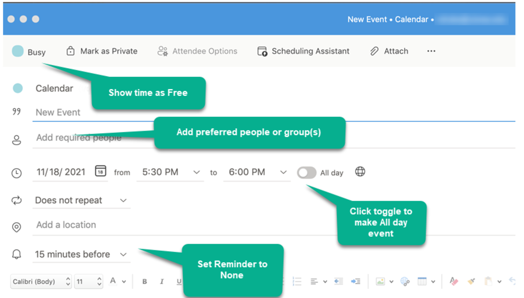Scheduling Outlook All Day Events for Vacations, Out of Office, or ...
