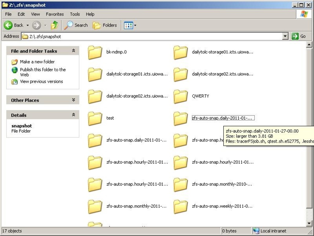 Accessing snapshots | Information Technology Services - The University of Iowa
