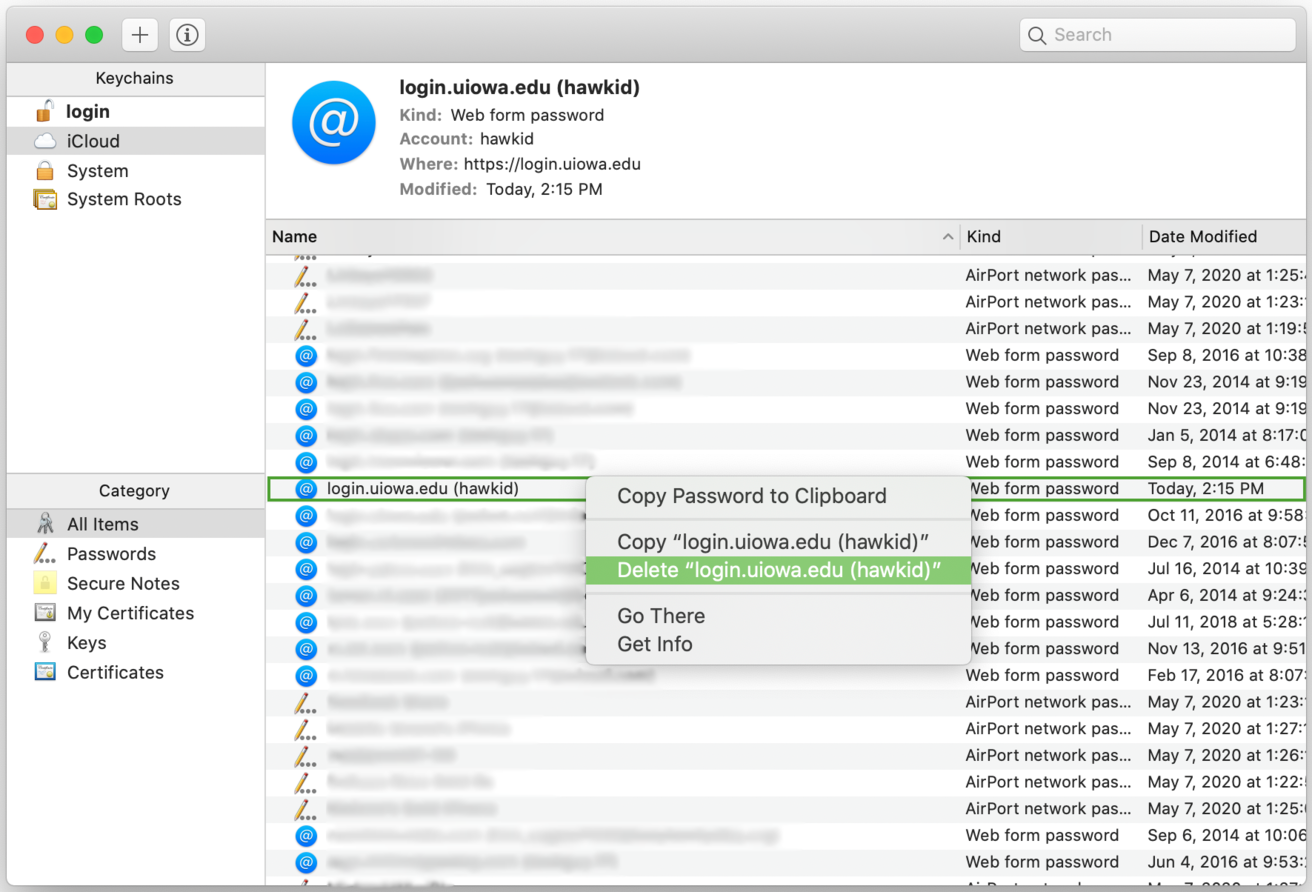 How to use Keychain Access in macOS | Information Technology Services ...