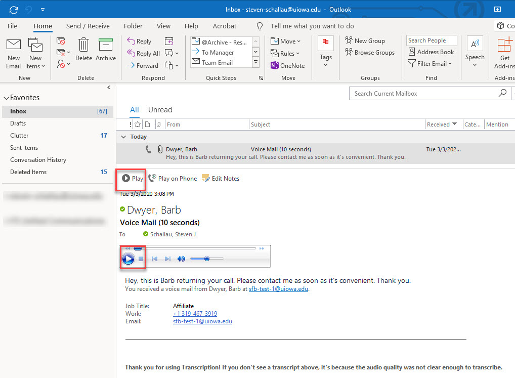 Voicemail for Skype for Business (Windows and Mac) | Information ...
