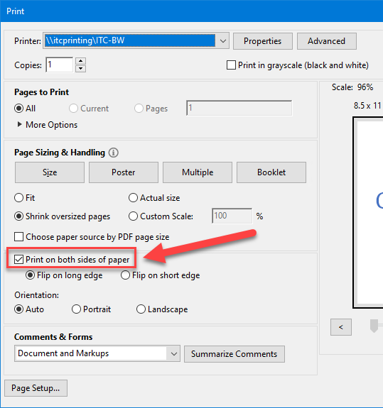 How to Print Single-Sided on a Windows ITC Computer | Information ...