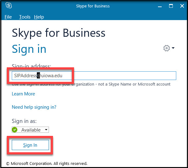 Skype for Business Desktop Client Login | Information Technology ...